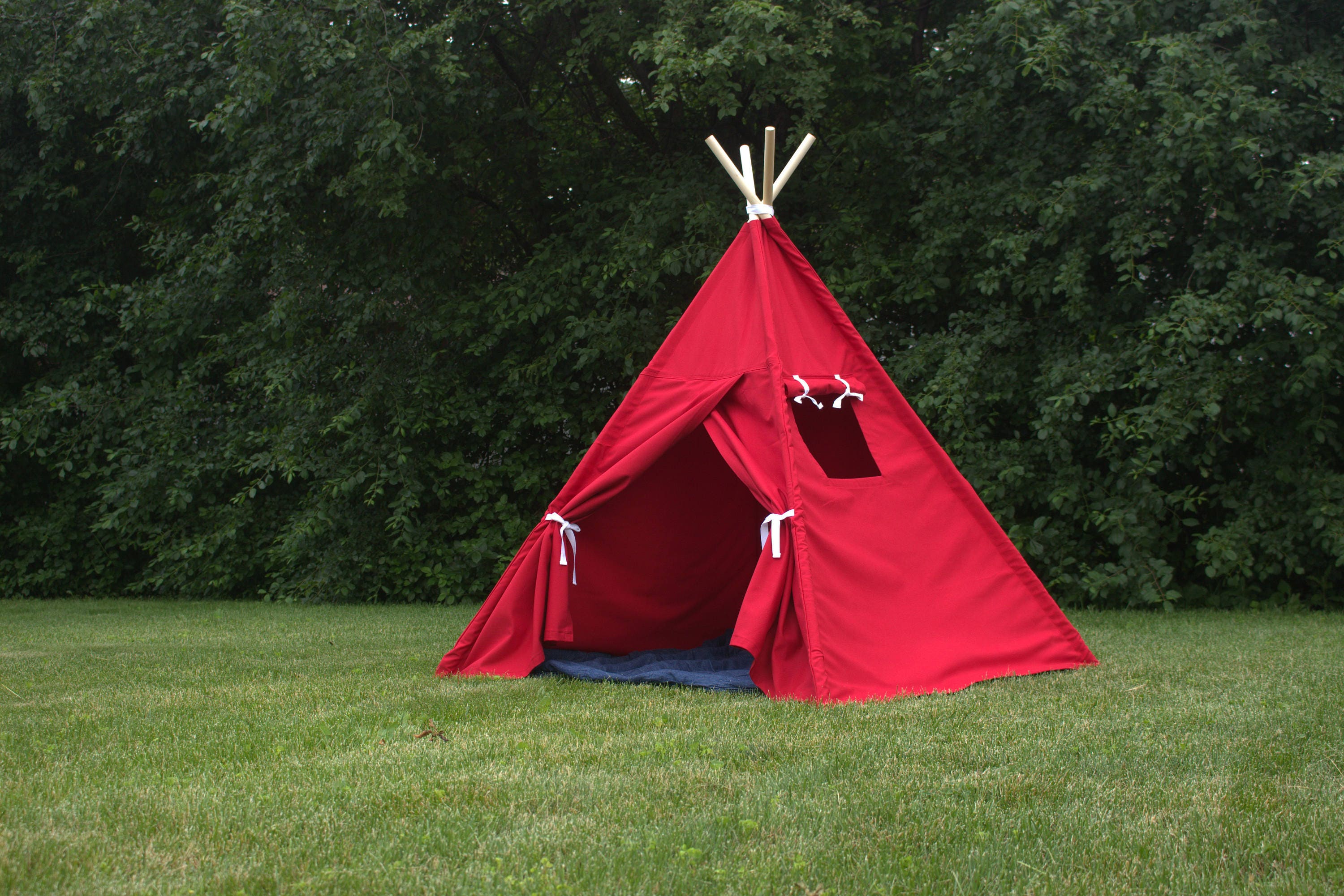Red Canvas Kids Teepee Play Tent, Five Sizes, FULLY ASSEMBLED - Etsy