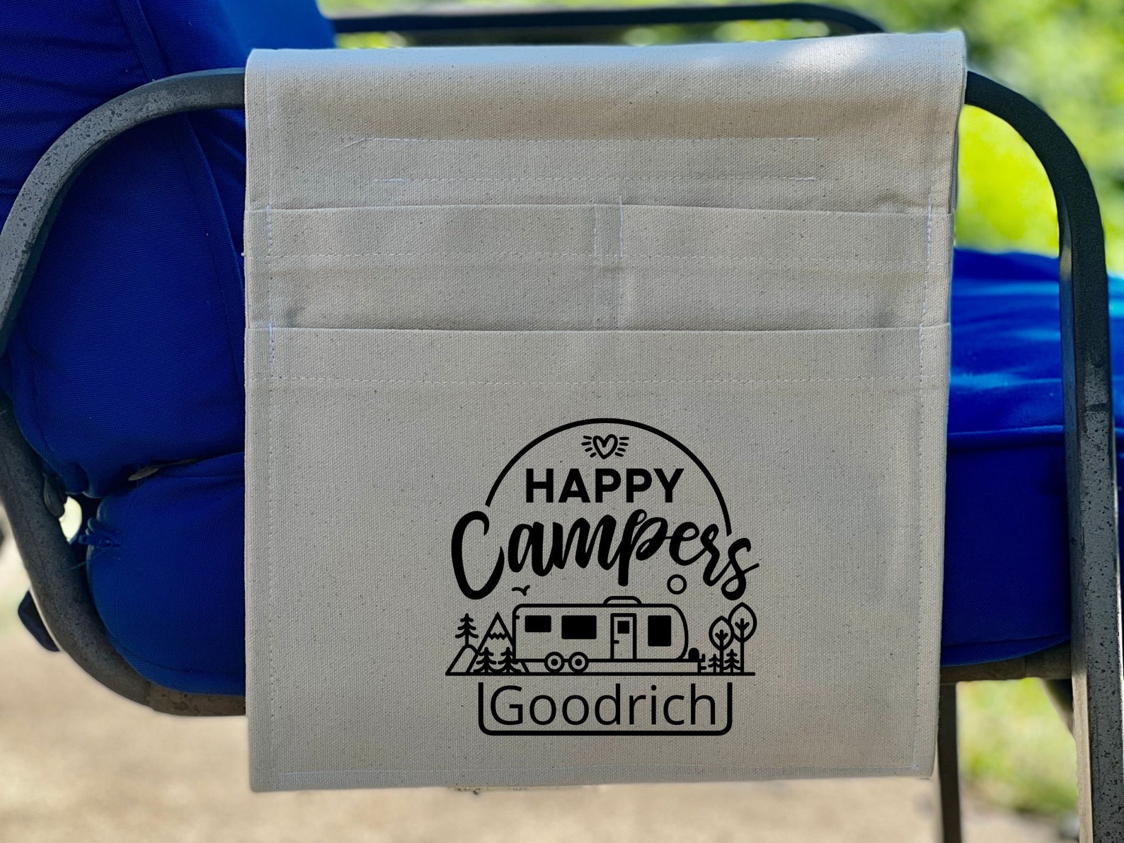 Personalized Chair Caddy for Camping Friends, Lounge Chairs or Beach ...