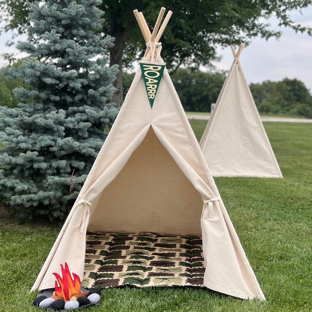 Kids Canvas Teepee Tent, Dinosaur Teepee - Etsy