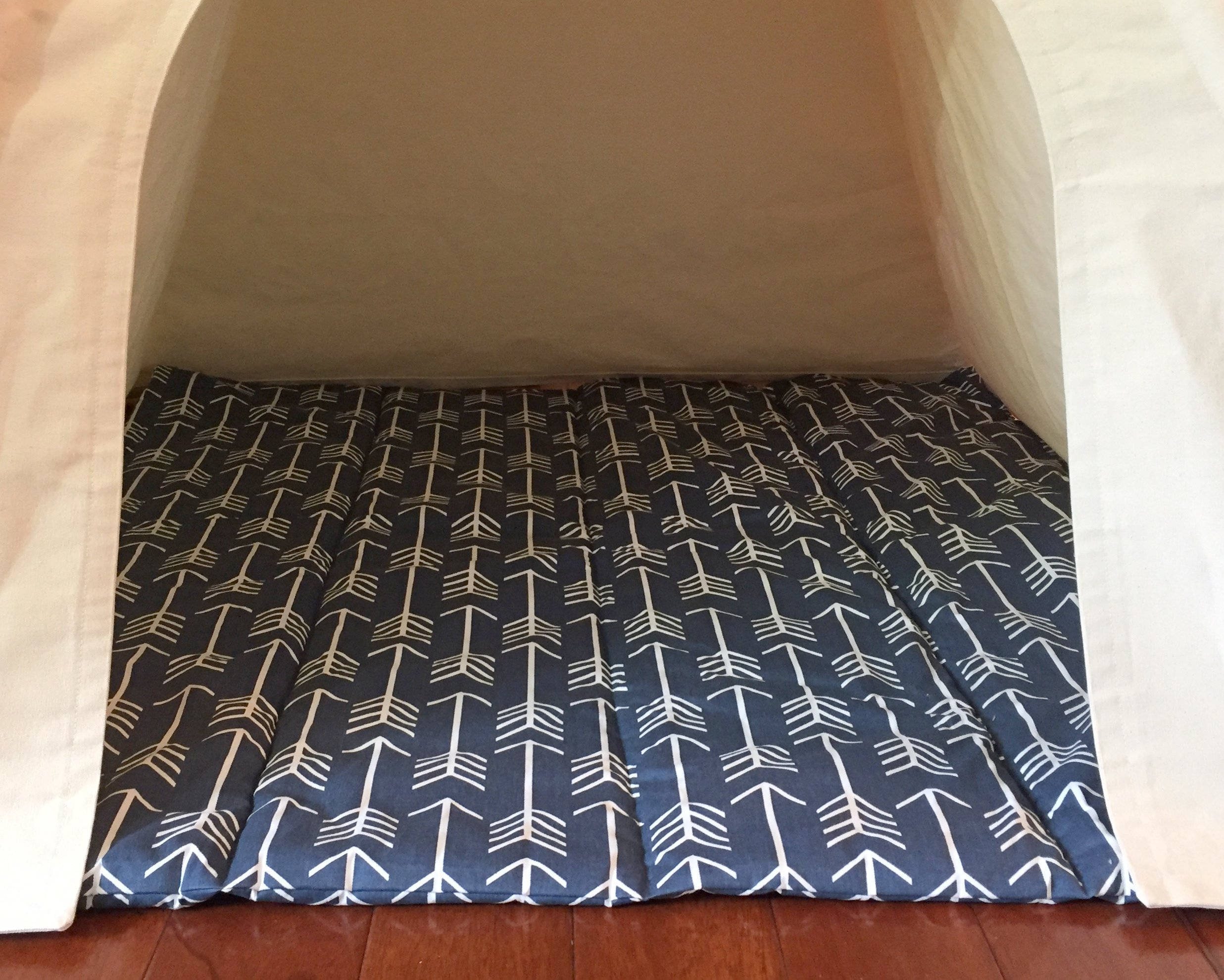 Navy Arrow Teepee Mat, Four Sizes, Kids Play Tent Cushion Mat Base ...