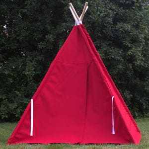 Red Canvas Kids Teepee Play Tent, Five Sizes, FULLY ASSEMBLED - Etsy