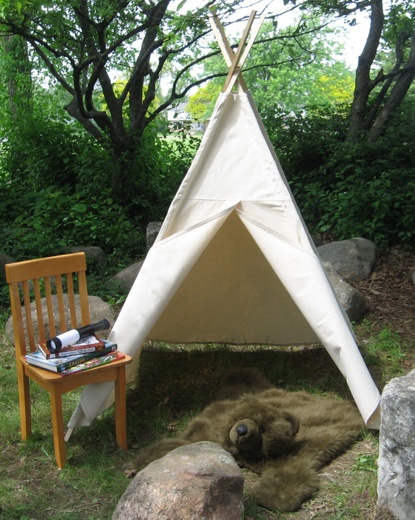 Canvas Teepee Tent, Five Sizes, Can Include Window With Roll up Shade ...