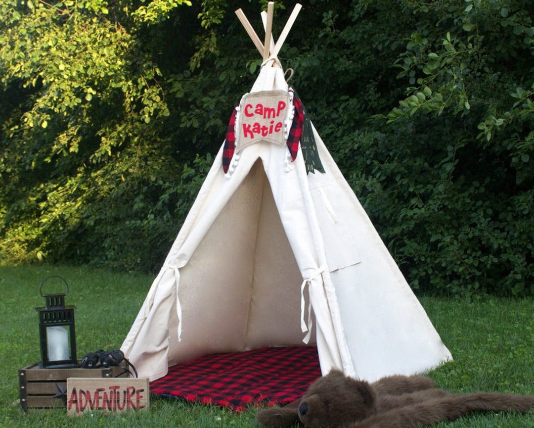 Kids Natural Canvas Teepee, Indoor Kids Play Tent, Five Size Choices ...