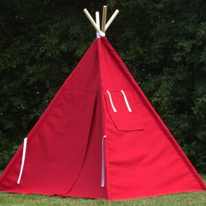 Red Canvas Kids Teepee Play Tent, Five Sizes, FULLY ASSEMBLED - Etsy