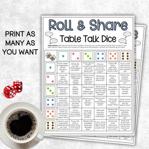 Dicebreaker Roll and Share Icebreaker Game, Roll and Tell Printable ...
