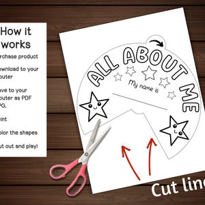 All About Me Back to School First Day Coloring Activity, Spinner Wheel ...