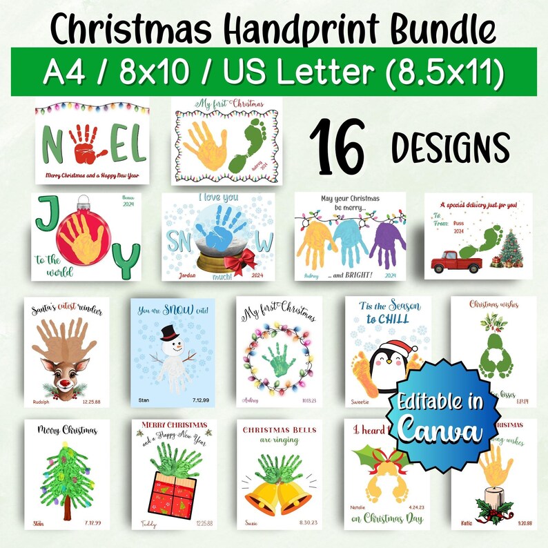 EDITABLE Christmas Tree Handprint Art, Handprint Craft, Christmas ...