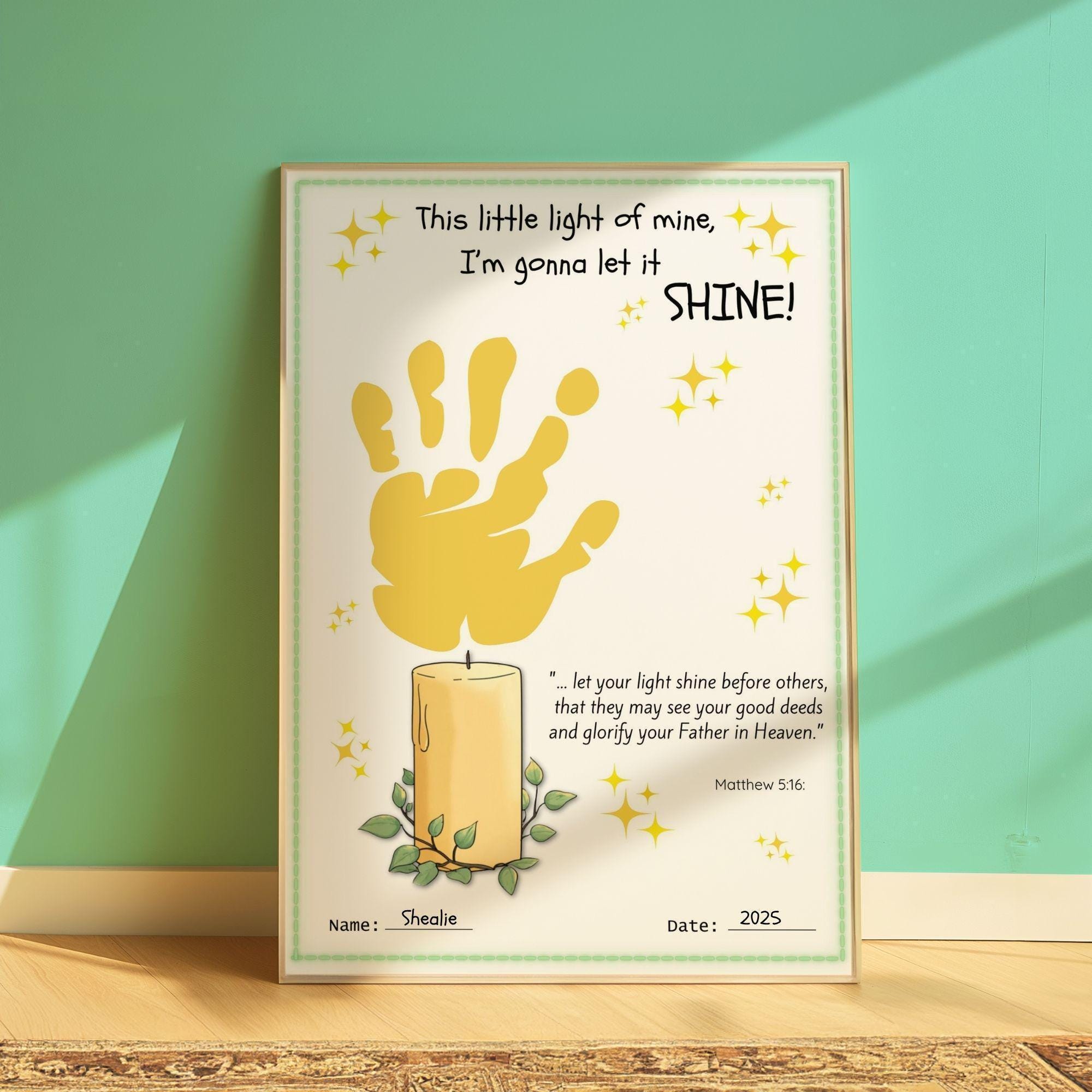 This Little Light of Mine Christian Handprint Craft, Sunday School ...