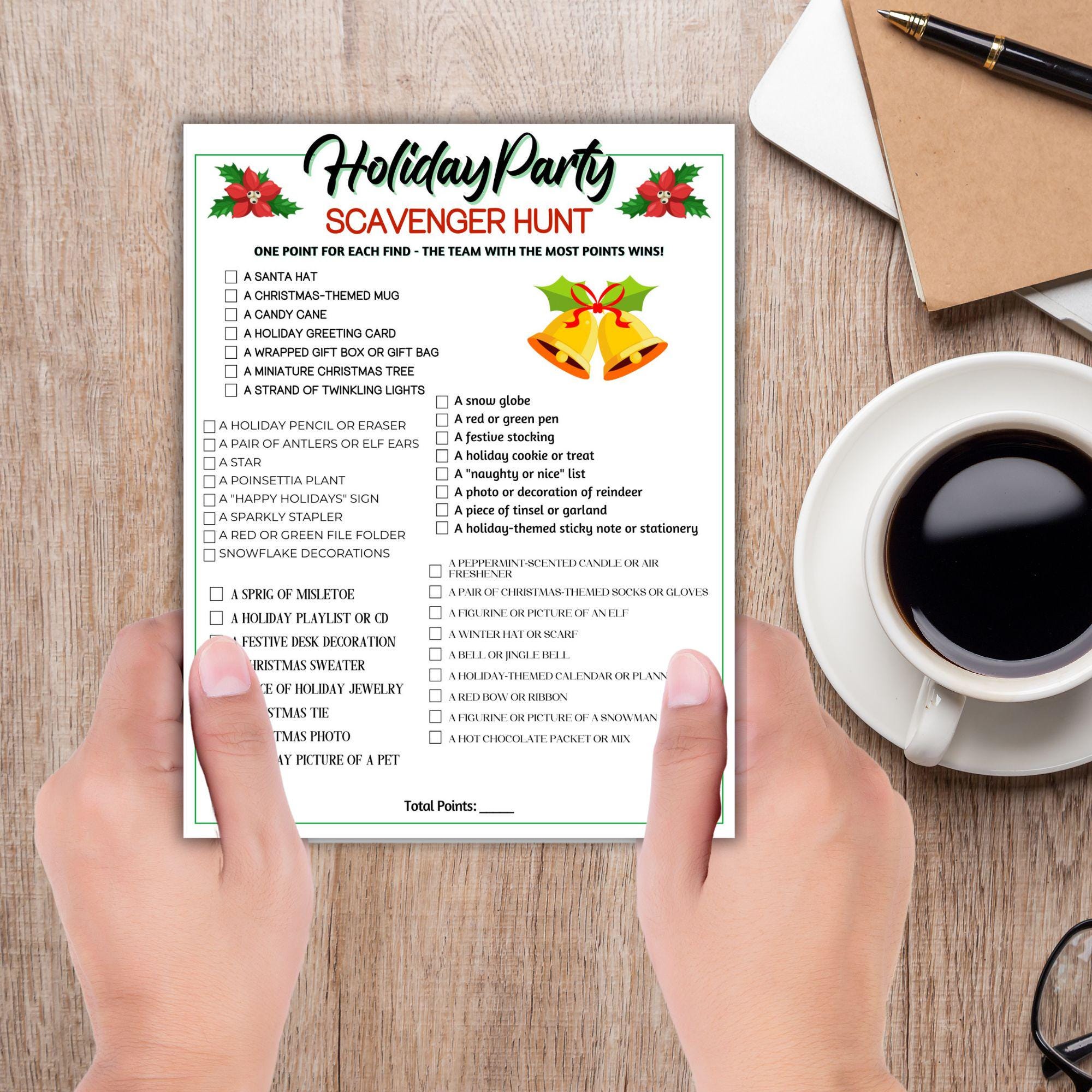 Holiday Scavenger Hunt, Office Games, Scavenger Hunt, Team Building Games, Work Games ...