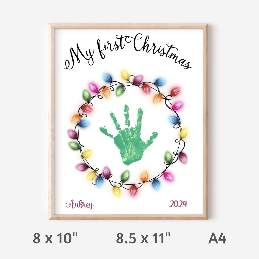 EDITABLE My First Christmas Handprint Craft, Handprint Art, Newborn ...