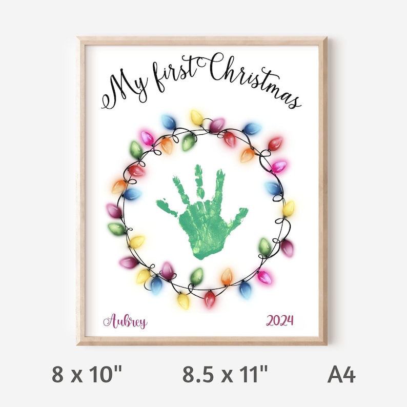 EDITABLE My First Christmas Handprint Craft, Handprint Art, Newborn ...