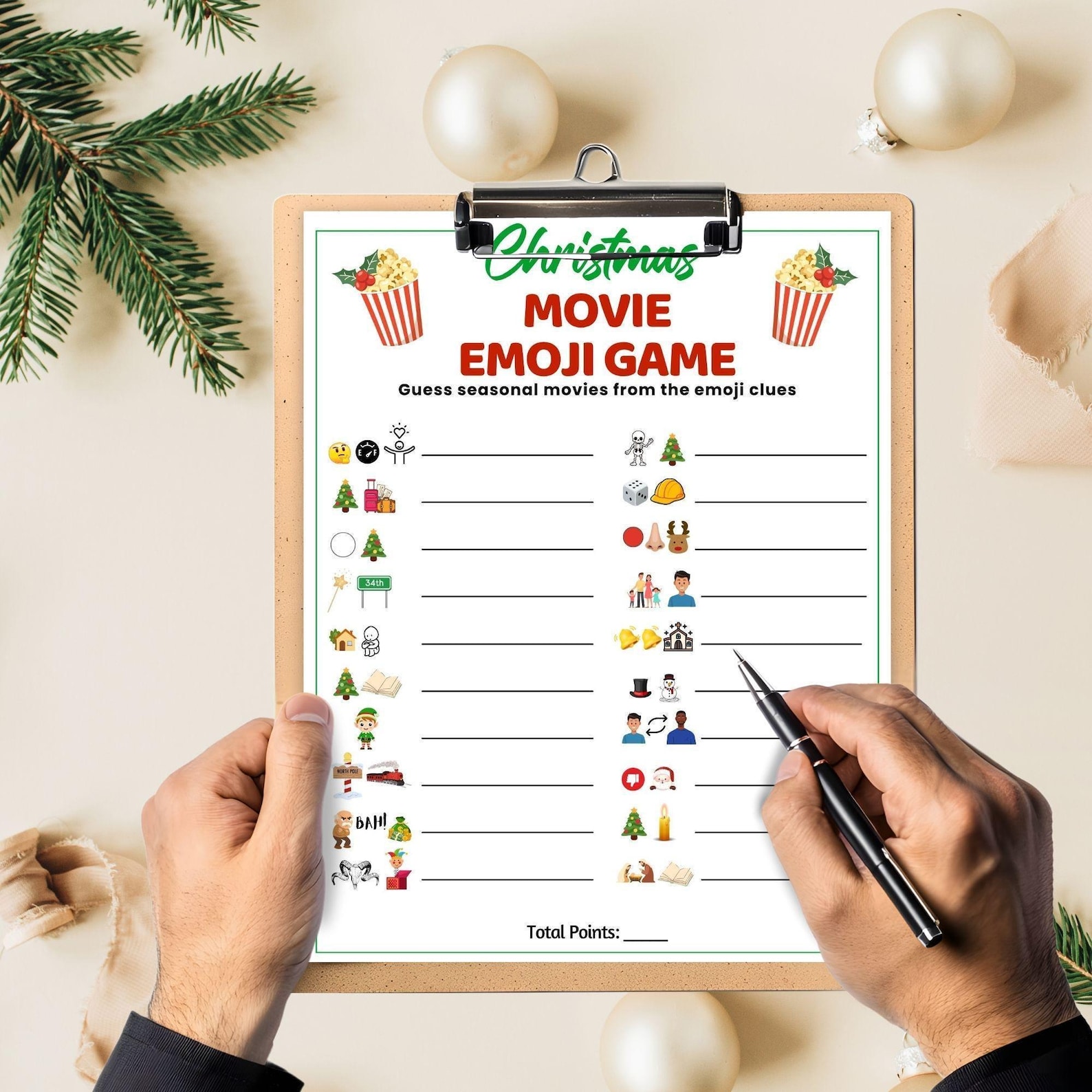 Christmas Movie Emoji Game, Christmas Movie Quiz, Office Christmas ...
