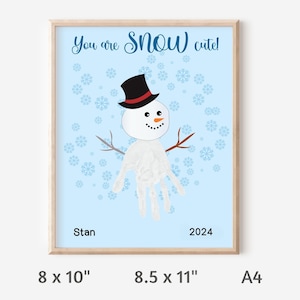 EDITABLE Snowman Handprint Art, Winter Handprint Craft, Handprint Craft ...
