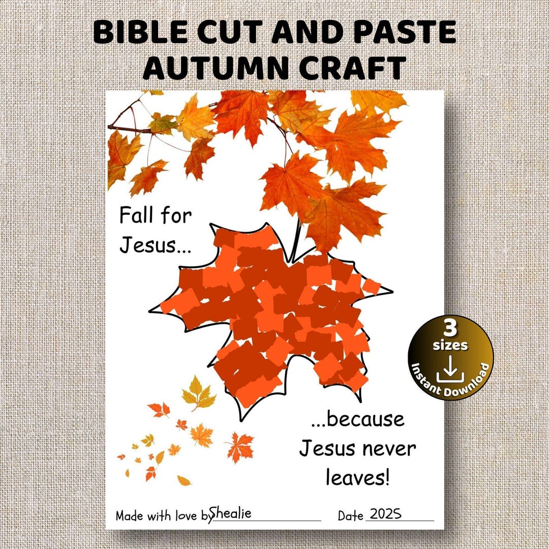 Fall for Jesus Bible Cut and Paste Autumn Craft, Sunday School Craft ...