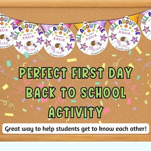 All About Me Back to School First Day Coloring Activity, Spinner Wheel ...