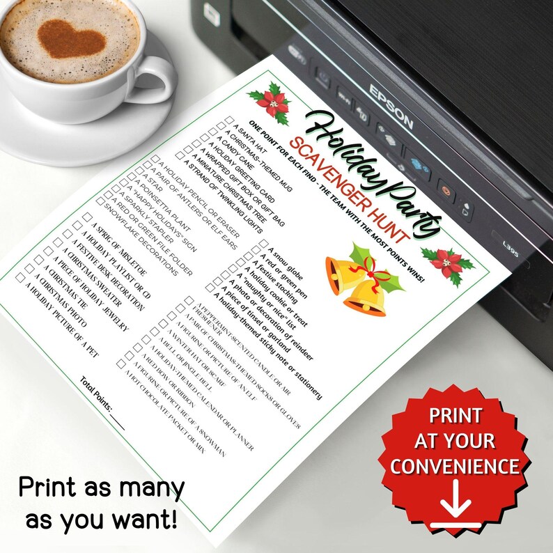 Holiday Scavenger Hunt, Office Games, Scavenger Hunt, Team Building Games, Work Games ...