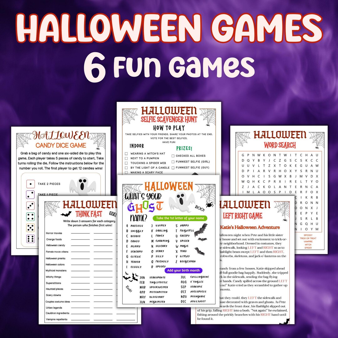 Paquete de juegos de Halloween, actividades de Halloween, juegos de ...