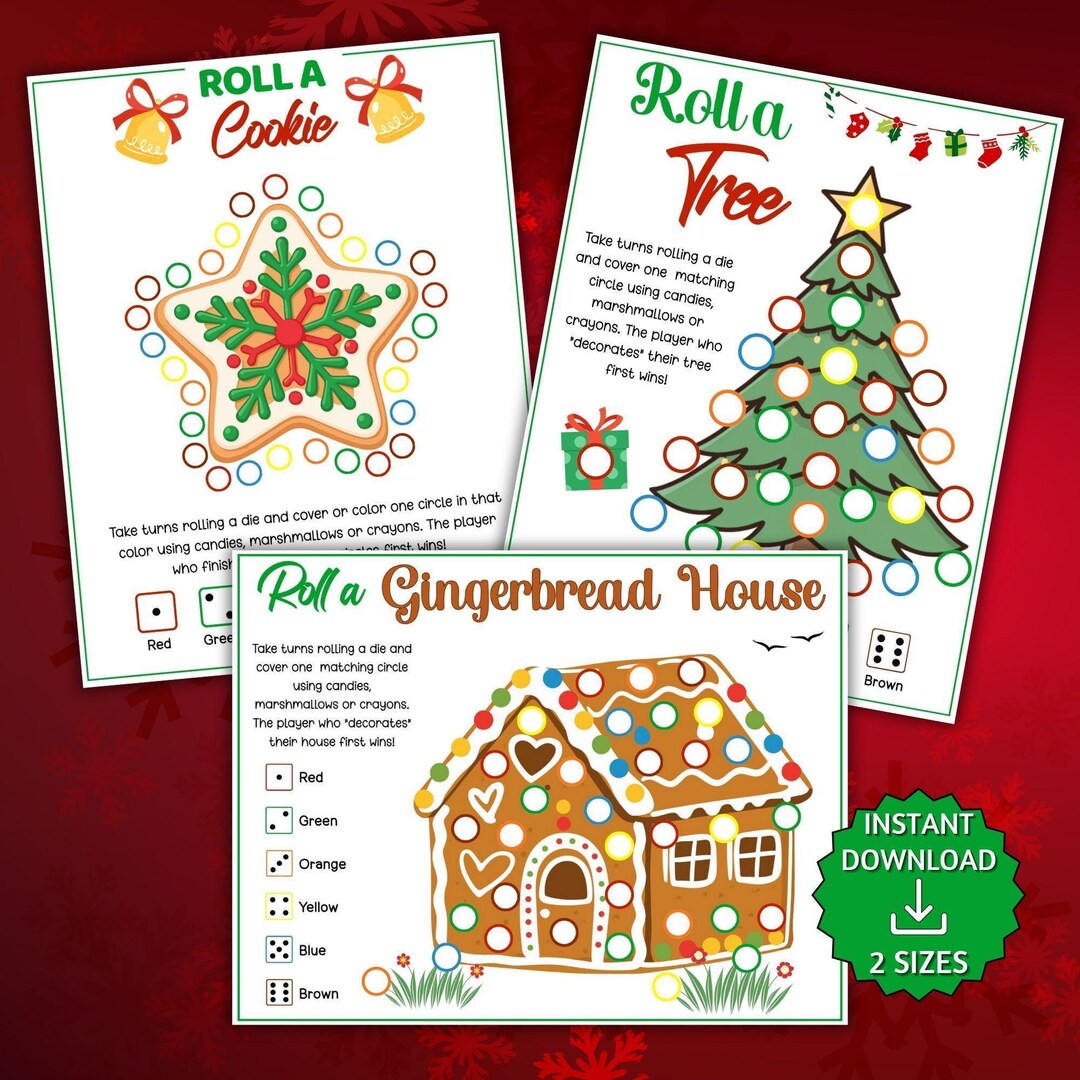 Roll the Dice Christmas Dice Game Bundle, Roll a Tree, Cookie ...