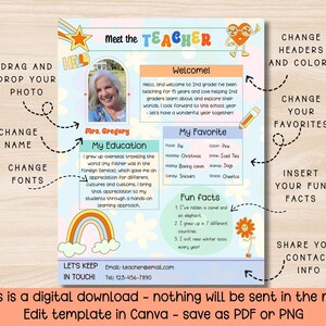 Editable Groovy Meet the Teacher Template Kit, Get to Know Teacher ...