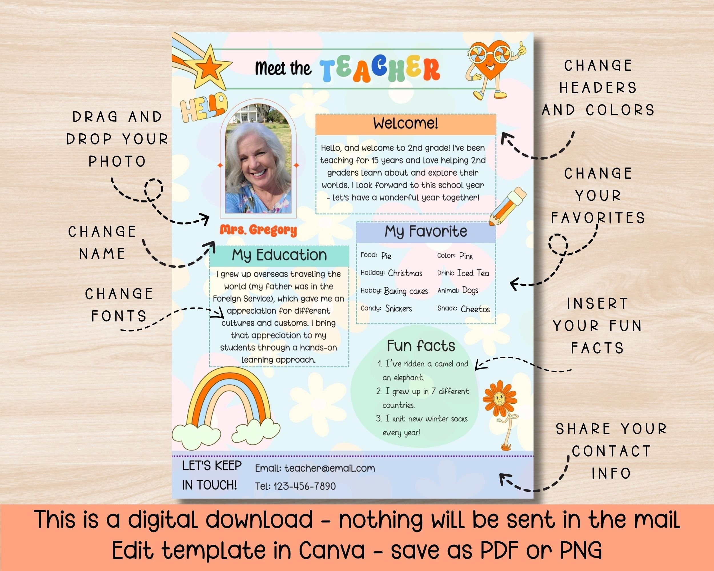 Editable Groovy Meet the Teacher Template Kit, Get to Know Teacher ...