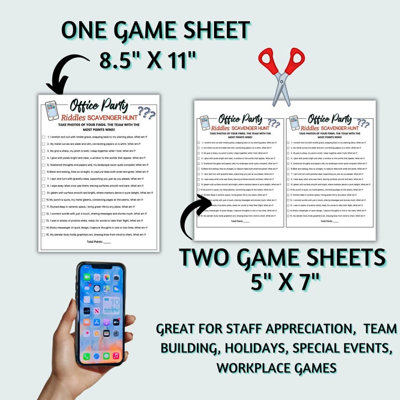 Office Scavenger Hunt Riddles Game, Photo Scavenger Hunt, Team Building ...