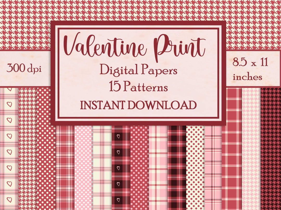 Digital Valentine Paper, Valentine Background, Valentine Wallpaper ...