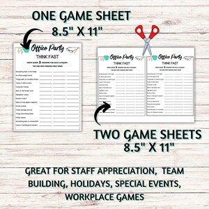 Office Work Games, Think Fast Game, Office Team Building Games, Work ...