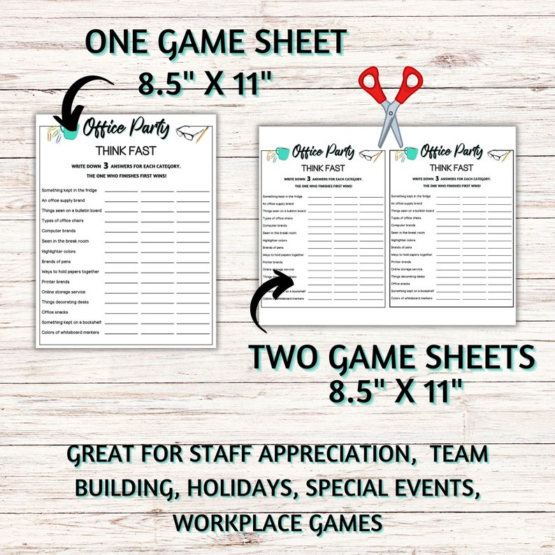 Office Work Games, Think Fast Game, Office Team Building Games, Work ...