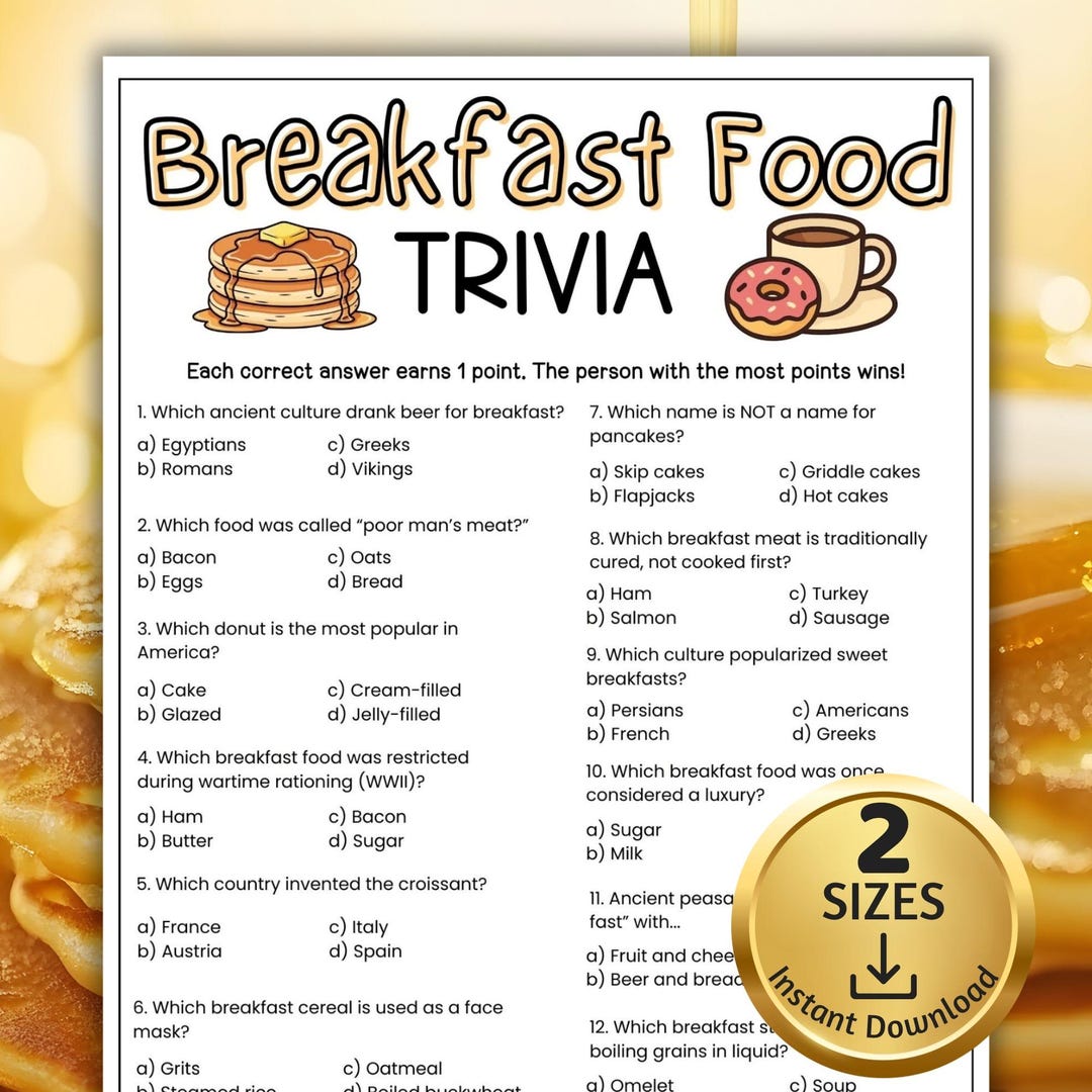 Breakfast Food Trivia Game, Trivia Game Night, Ice Breaker Games, Team ...