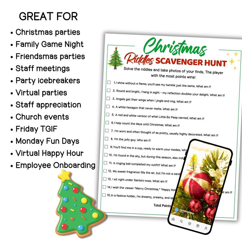 Christmas Scavenger Hunt Riddles Game, Photo Scavenger Hunt, Ice ...