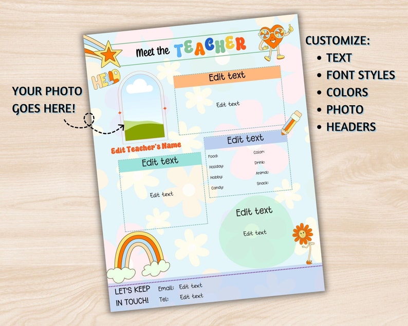 Editable Groovy Meet the Teacher Template Kit, Get to Know Teacher ...