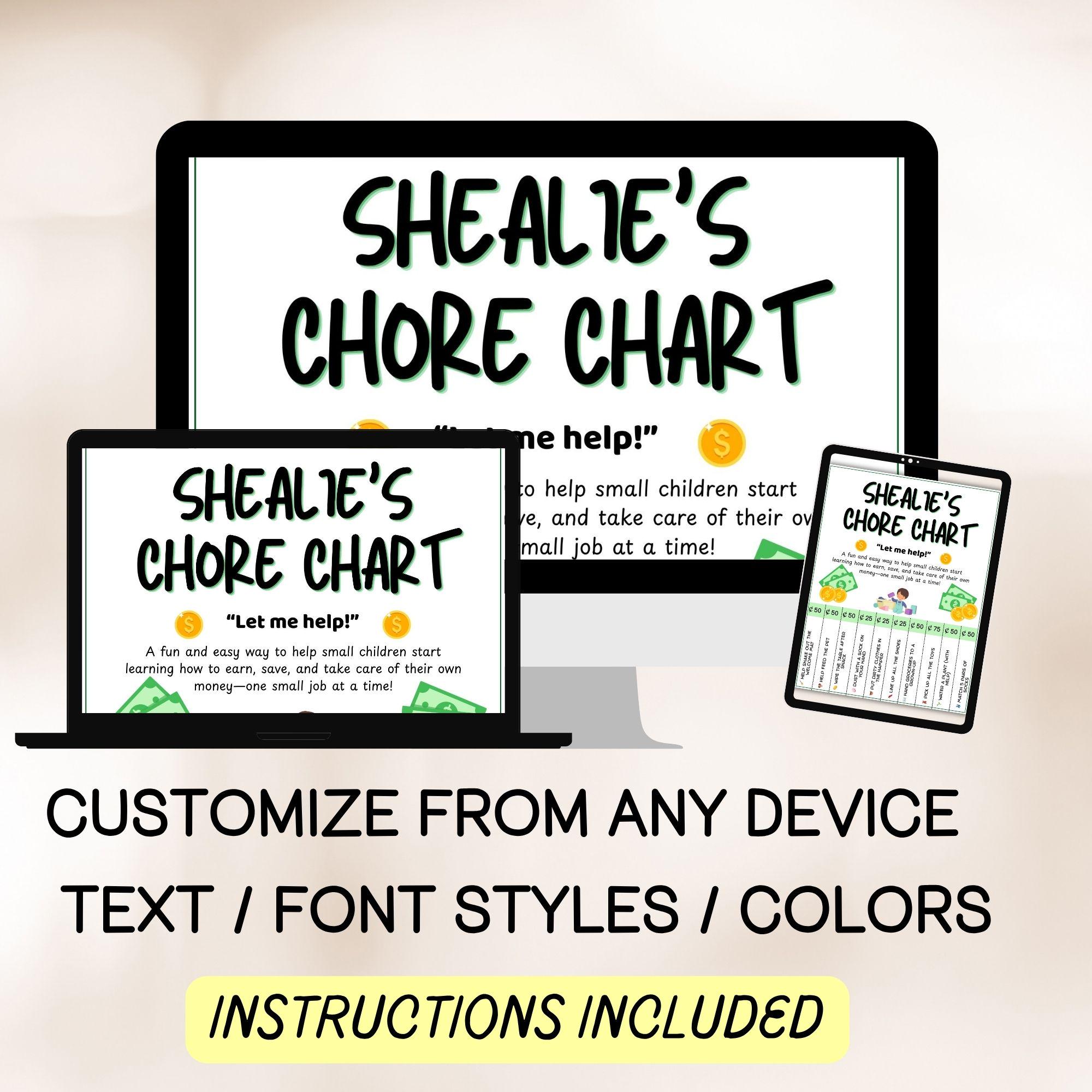 Editable Chore Chart for Toddlers, Tear-off Flyer Kids Reward System ...