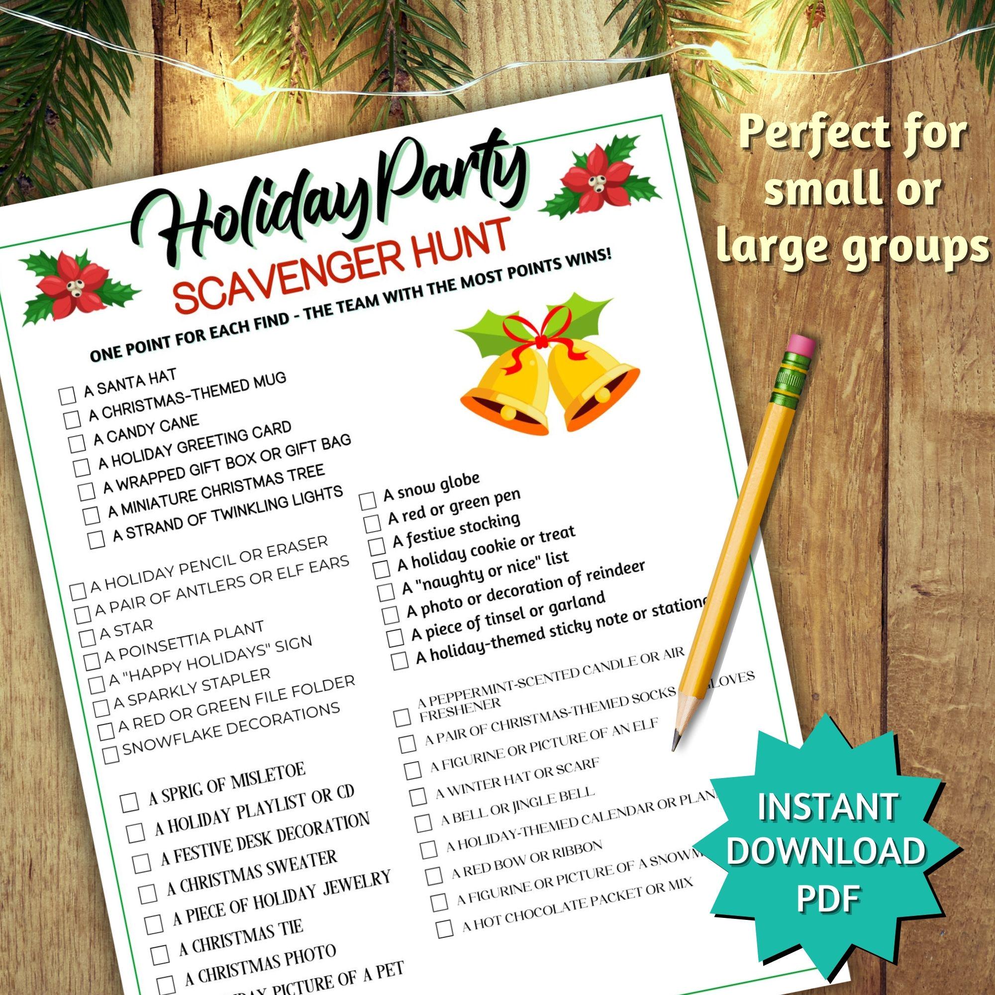 Holiday Scavenger Hunt, Office Games, Scavenger Hunt, Team Building ...