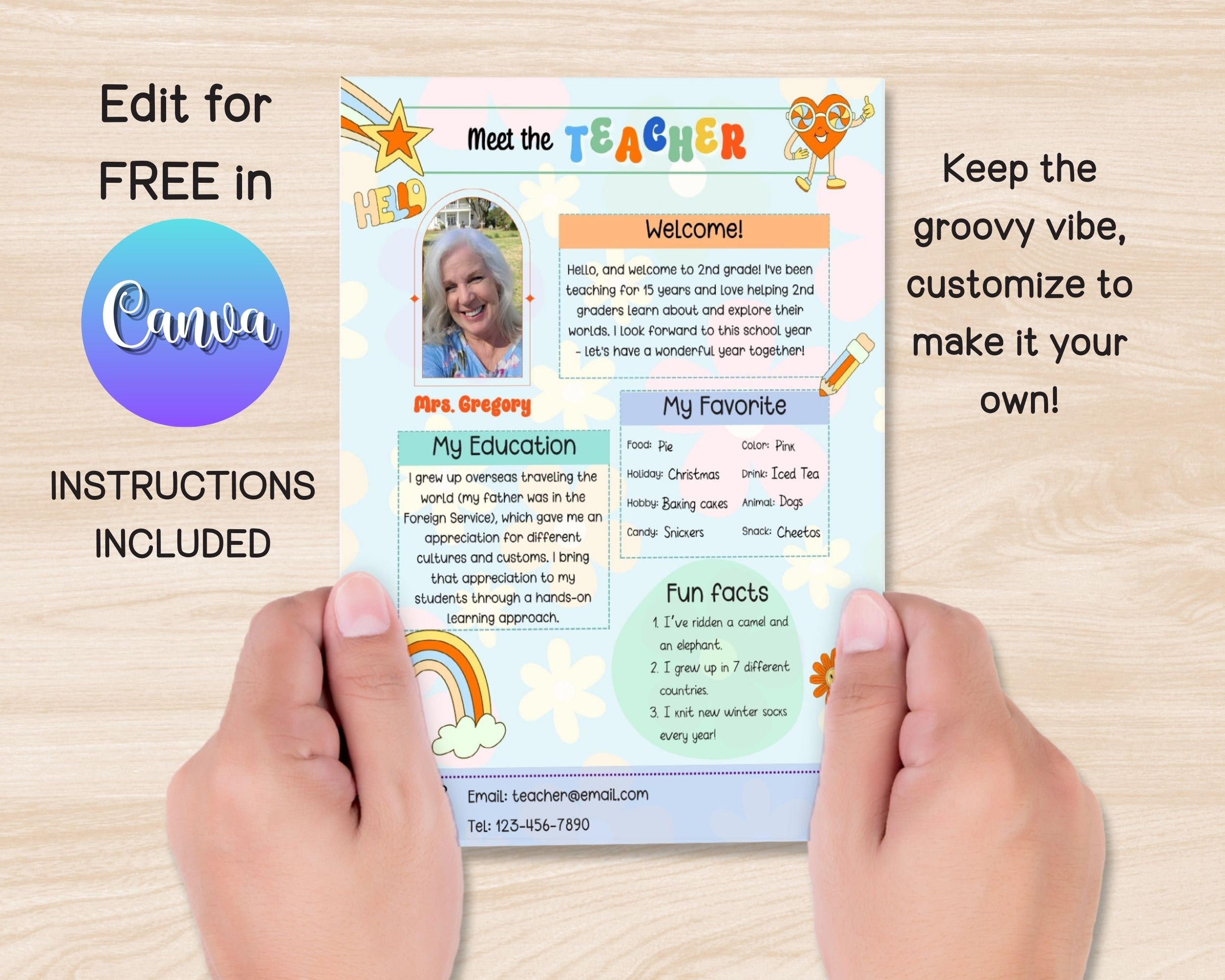 Editable Groovy Meet the Teacher Template Kit, Get to Know Teacher ...