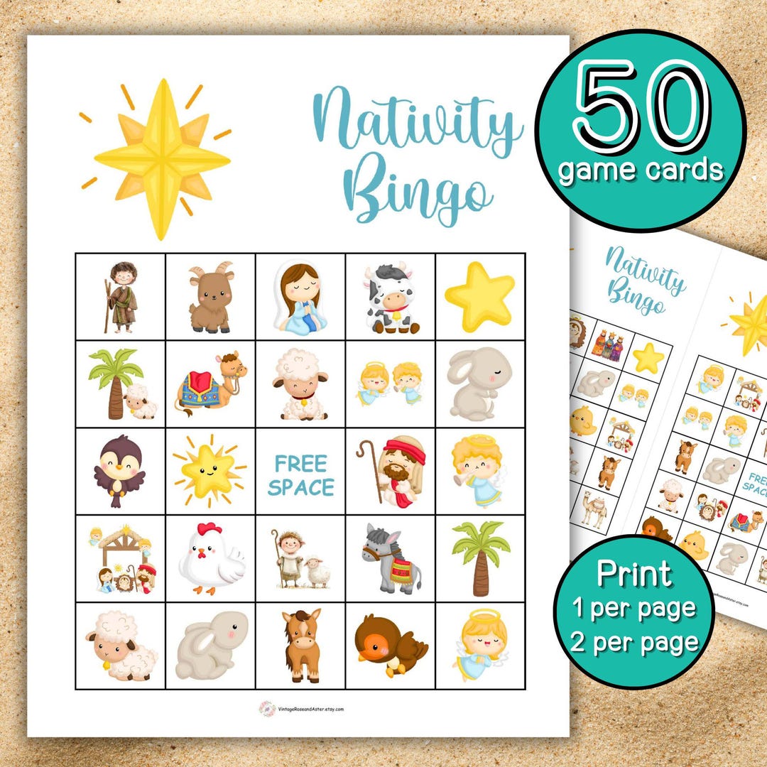 Nativity Bingo, Christmas Bingo, Bible Stories Bingo, Sunday School ...
