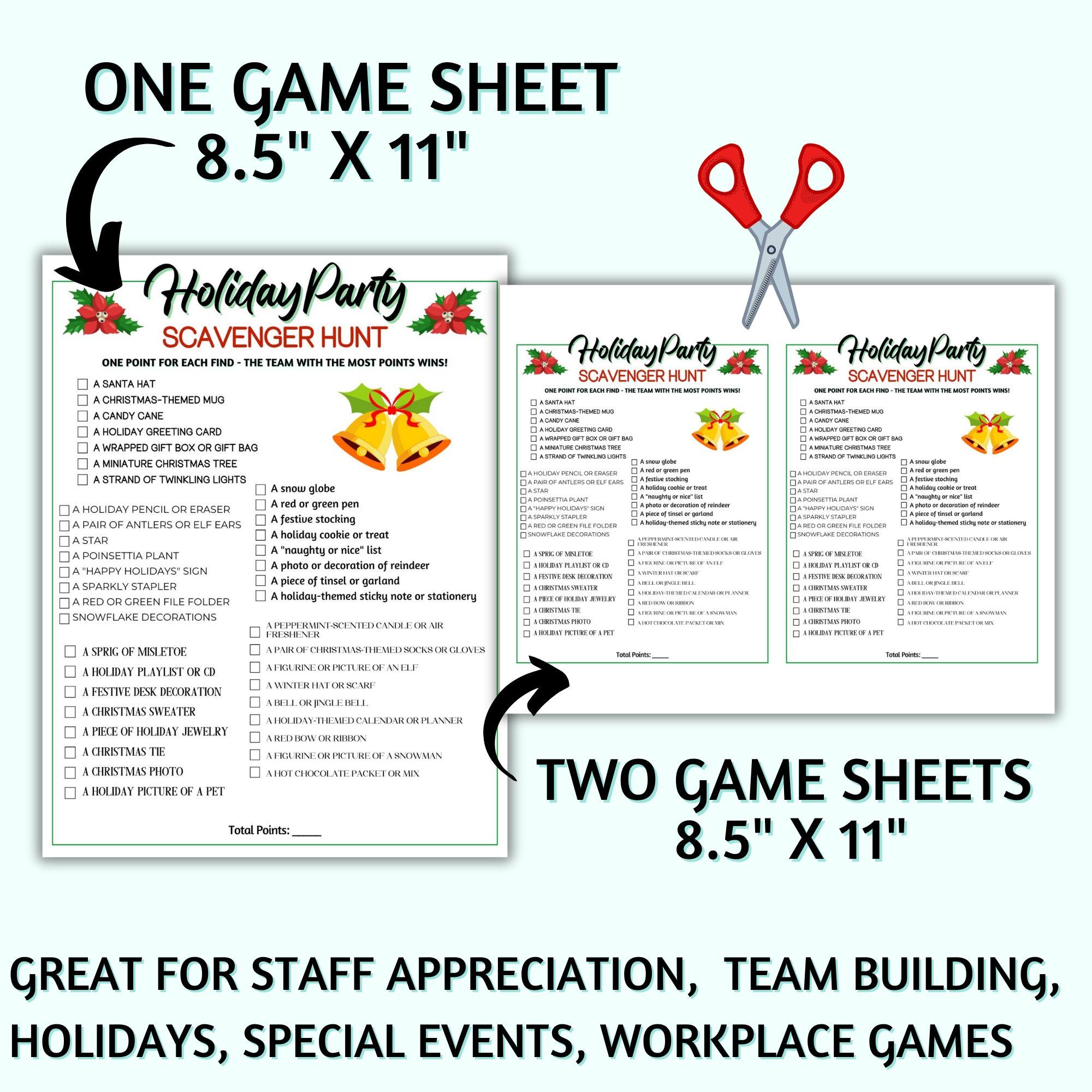 Holiday Scavenger Hunt, Office Games, Scavenger Hunt, Team Building ...