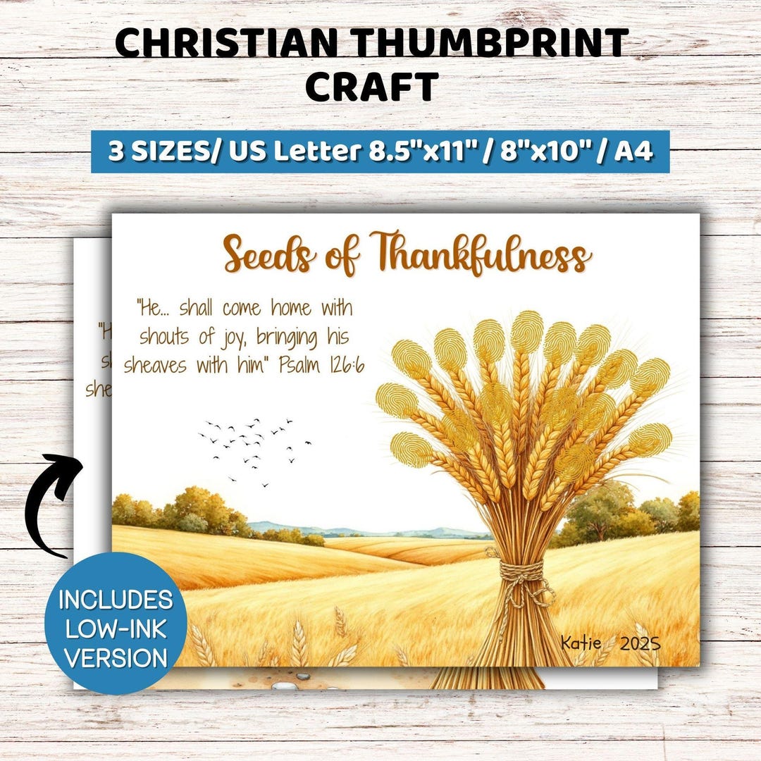Thumbprint Crafts for Church, Sunday School Craft, Thanksgiving ...