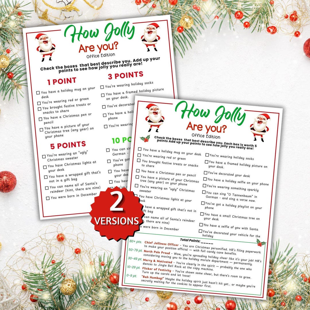 How Jolly Are You Office Edition Office Christmas Party Games, Team ...
