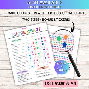 Editable Chore Chart for Toddlers, Tear-off Flyer Kids Reward System ...
