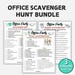 Office Scavenger Hunt PDF Printable Bundle, Work Scavenger Hunt, Office ...
