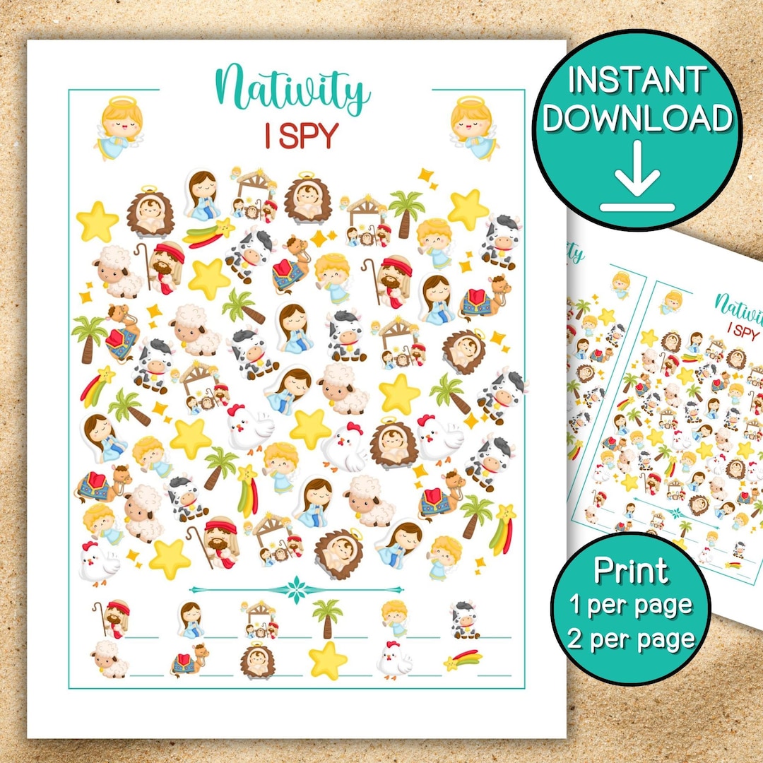 Nativity I Spy Christmas Bible Stories Game, Sunday School Advent ...