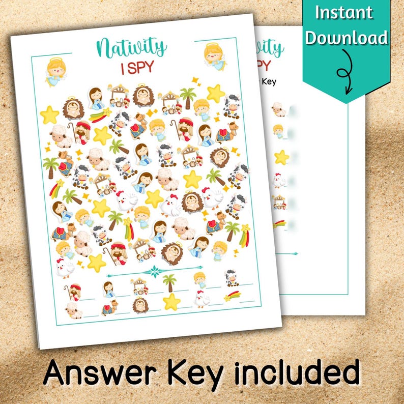Nativity I Spy Christmas Bible Stories Game, Sunday School Advent ...