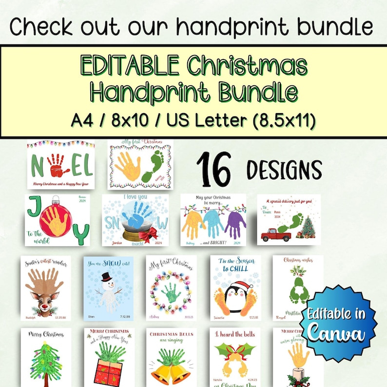 EDITABLE Winter Snowglobe Handprint Art, Winter Handprint, Downloadable ...