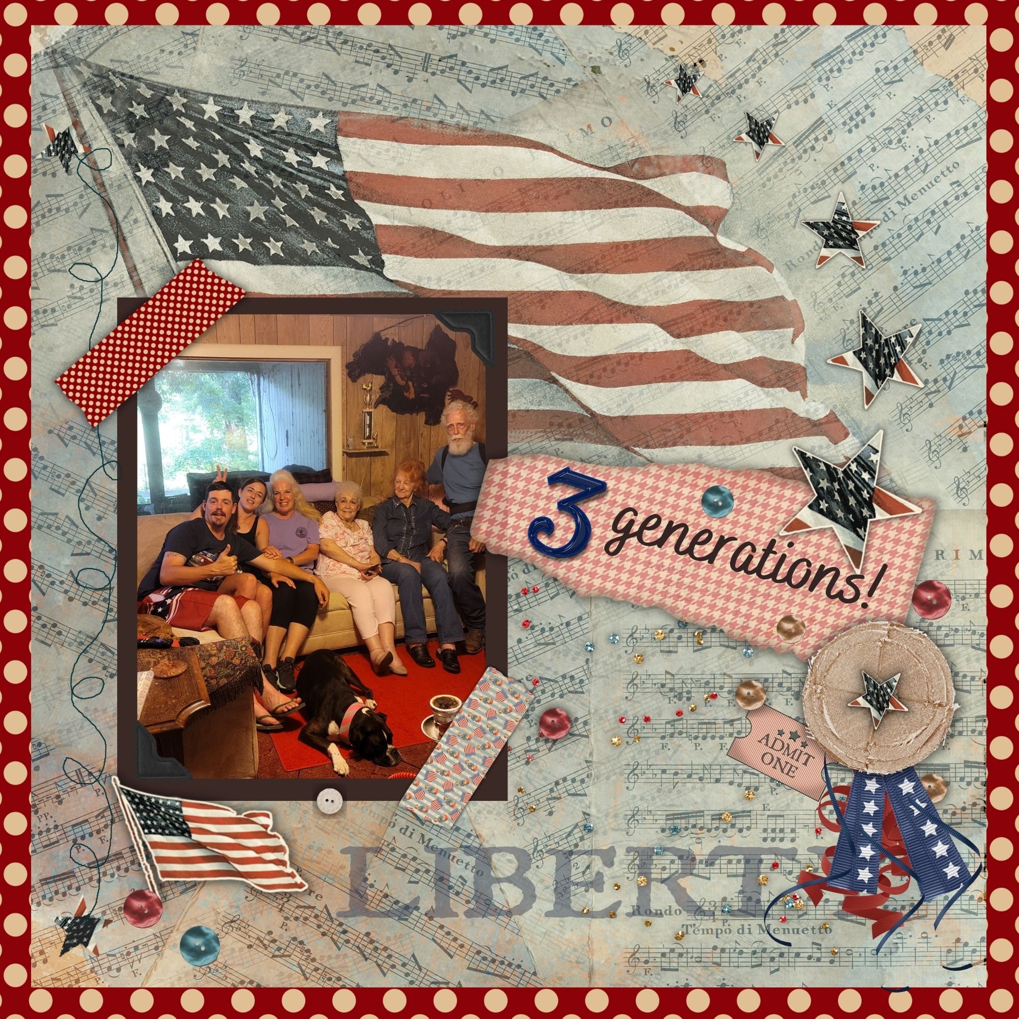 12 X 12 Digital Vintage Patriotic 4th of July Scrapbook Bundle Kit ...