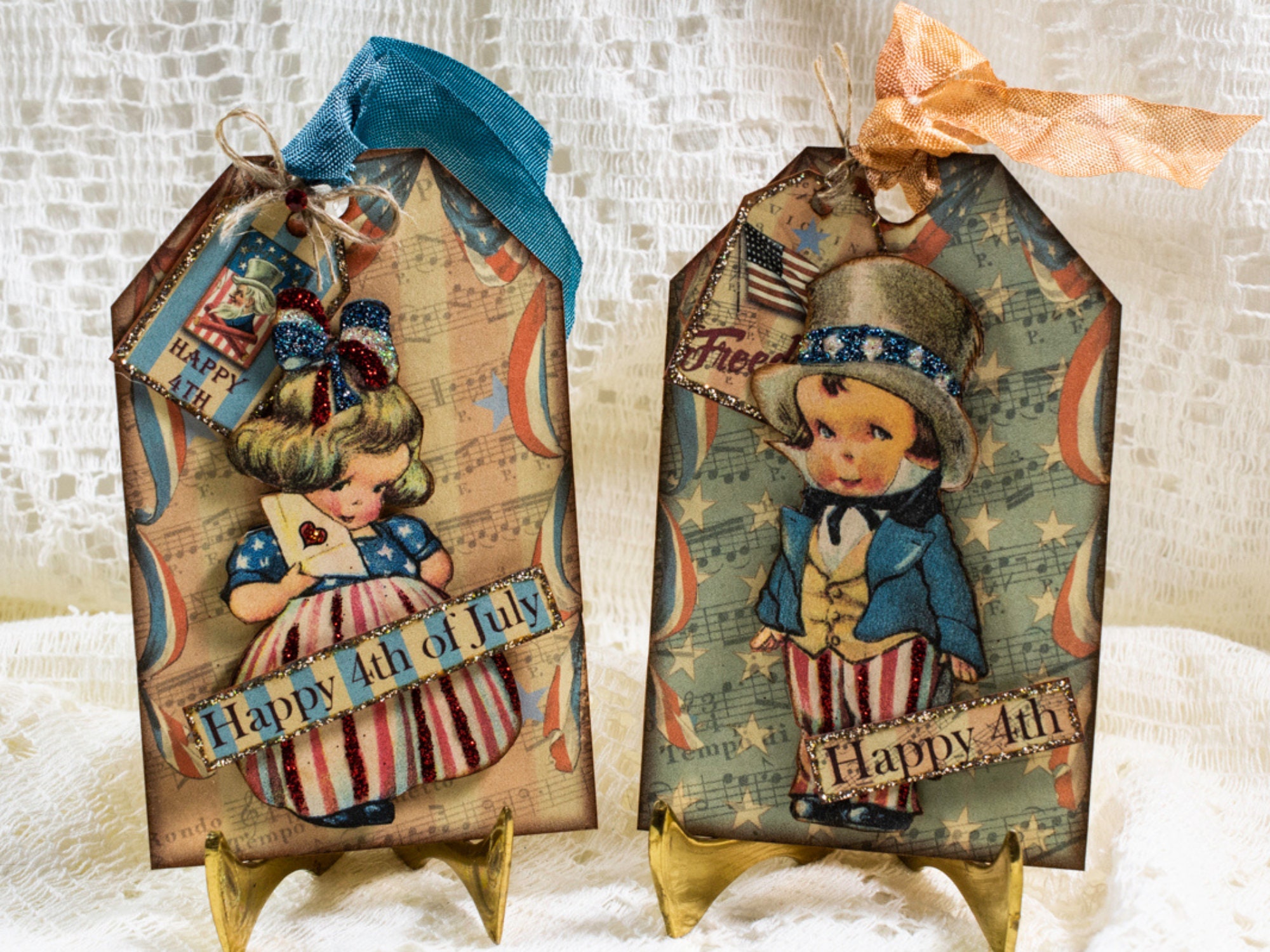 Vintage Patriotic Digital Paper Pack, Americana Colors, Vintage ...