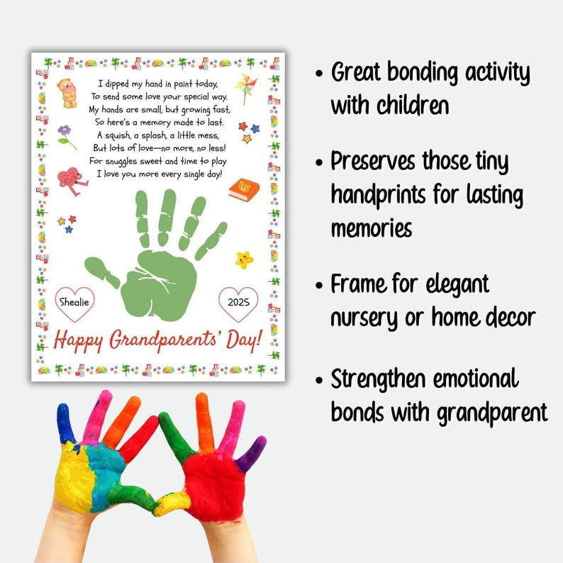 Grandparents Day Handprint Craft, Sunday School Craft, Preschool ...