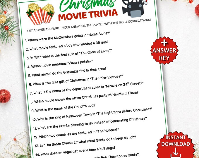 Christmas Trivia Game, Office Party Trivia, Friendsmas Games, Trivia ...