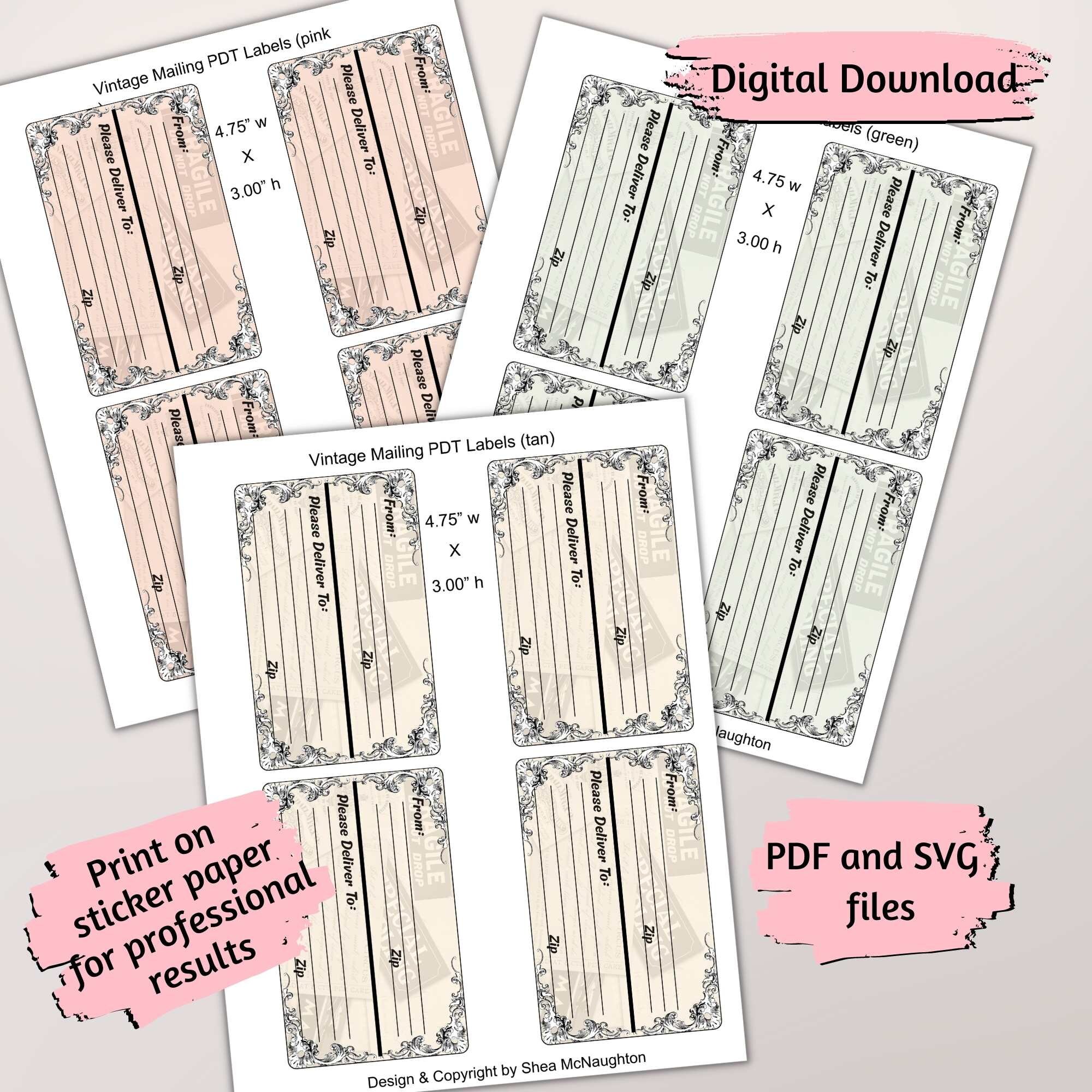 Vintage Please Deliver to Mailing Labels Printable Address Labels Usps ...