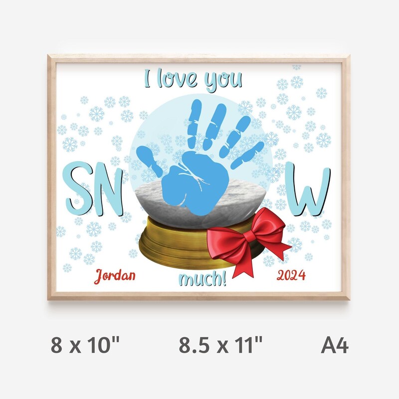 Handprint Snowglobe - Etsy