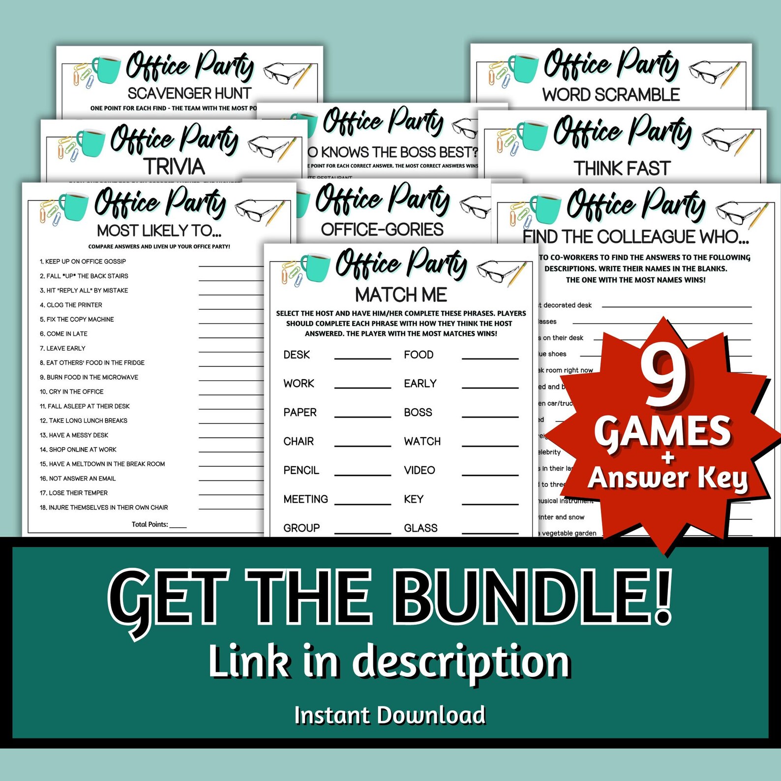 Office Work Games, Mind Match Game, Office Team Building Games, Work ...